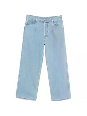 NINE:INTHE:MORNING Pleated Cotton Jeans - Blue