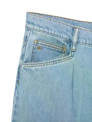 NINE:INTHE:MORNING Pleated Cotton Jeans - Blue