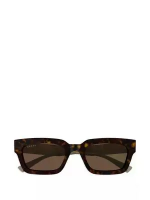 Gucci Geometric-frame Sunglasses - Brown