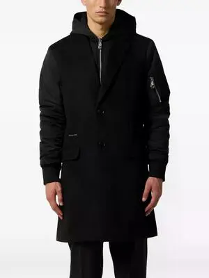 Philipp Plein Hooded Single-breasted Coat