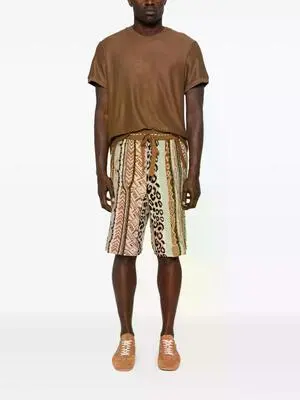 LANEUS Patterned Drawstring Shorts