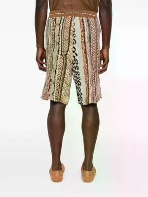 LANEUS Patterned Drawstring Shorts