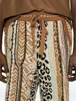 LANEUS Patterned Drawstring Shorts