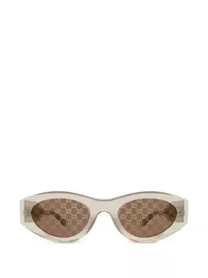 Gucci Geometric-frame Logo Sunglasses - Yellow