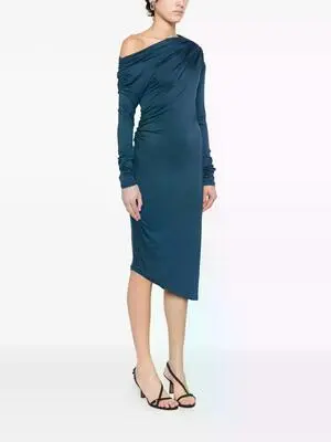 Patrizia Pepe Asymmetric-neck Midi Dress