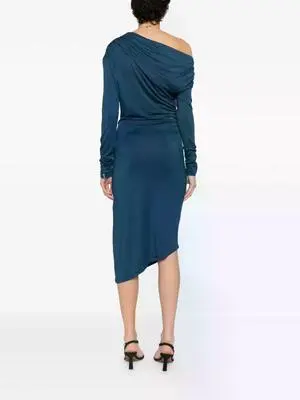 Patrizia Pepe Asymmetric-neck Midi Dress