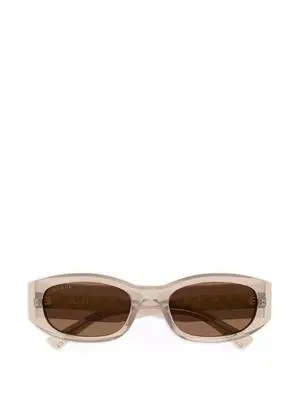 Gucci Geometric-frame Sunglasses - Brown