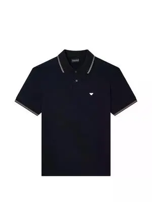 Emporio Armani Slim Fit Polo Essential In Stretch Cotton Pique - Blue