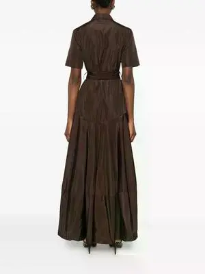P.a.r.o.s.h Tie-waist Maxi Shirt Dress - Brown