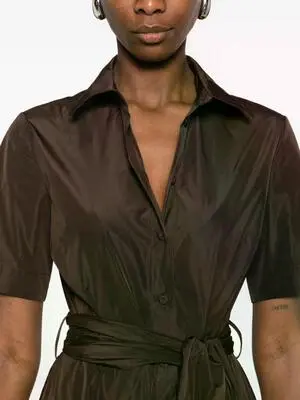 P.a.r.o.s.h Tie-waist Maxi Shirt Dress - Brown