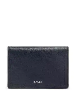 Bally Grained-leather Card Holder - Blue