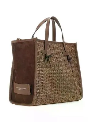 MARCELLA CLUB 32 Missmarcella Woven Leather Tote Bag - Brown