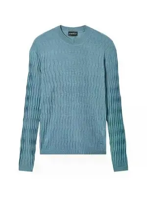 Emporio Armani Textured Long Sleeve Sweater