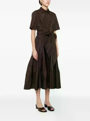 P.a.r.o.s.h Belted A-line Shirt Dress - Brown