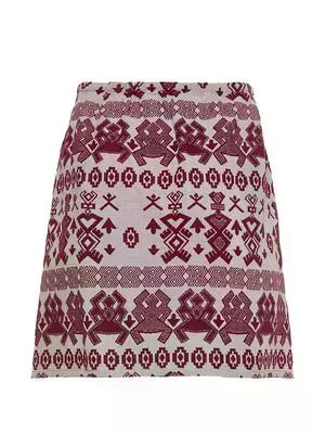 Devotion Patterned Asymmetric Skirt