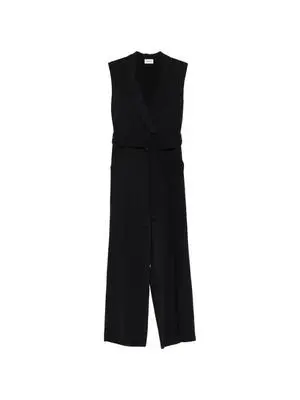 P.a.r.o.s.h V-neck Sleeveless Jumpsuit - Black