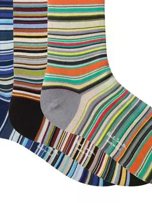 Paul Smith Stripe Pattern Socks - Blue