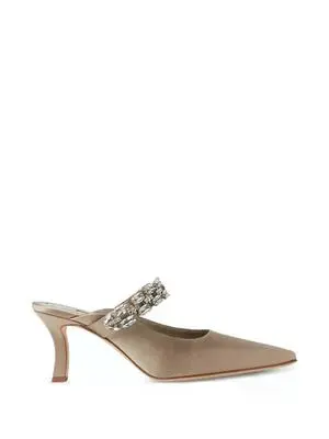 Manolo Blahnik Crystal-embellished Mules
