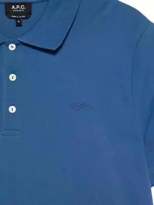 A.p.c. Logo-embroidered Polo Shirt - Blue