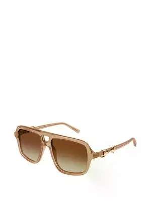Gucci Horsebit-detail Geometric-frame Sunglasses