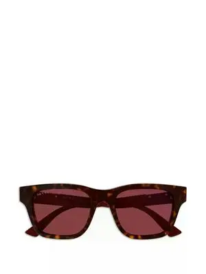 Gucci Geometric-frame Sunglasses - Brown