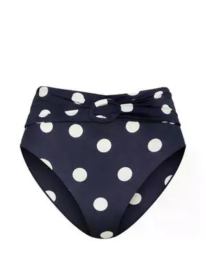 Cult Gaia Alouette Polka Dot High-waist Bikini Bottom - Blue