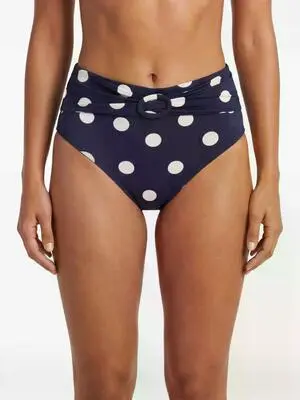 Cult Gaia Alouette Polka Dot High-waist Bikini Bottom - Blue