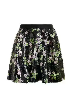 Essentiel Antwerp Floral Sequin Embellished Skirt - Black