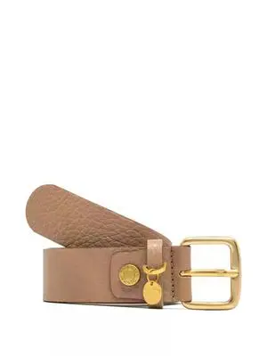 GIANNI CHIARINI Pebble-grain Belt With Charm - Neutrals