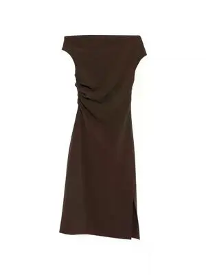 P.a.r.o.s.h Off-shoulder Ruched Midi Dress