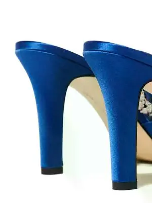 Manolo Blahnik Crystal-embellished Mules - Blue