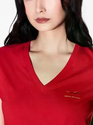 Armani Exchange Embroidered V-neck T-shirt