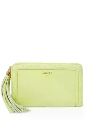 LANCEL Tassel Zip Leather Wallet - Yellow