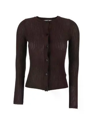 JUCCA Crew-neck Ribbed Cardigan