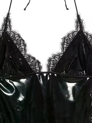 Oseree Latex Lace-trim Swimsuit