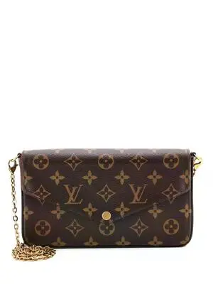 LOUIS VUITTON Felicie Pochette Monogram Canvas Crossbody Bag - Brown