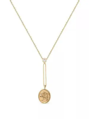 Retrouvai Fantasy Motif Lion Diamond Pendant Necklace - Gold