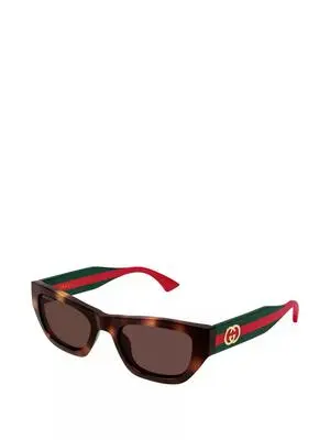 Gucci Stripe Logo Square-frame Sunglasses