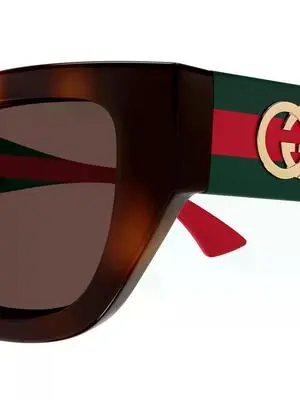 Gucci Stripe Logo Square-frame Sunglasses