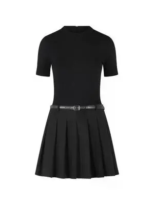 Simkhai Ribbed Pleated Mini Dress