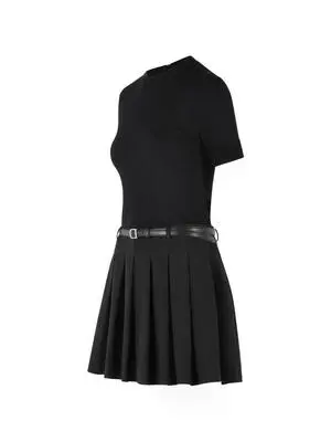 Simkhai Ribbed Pleated Mini Dress