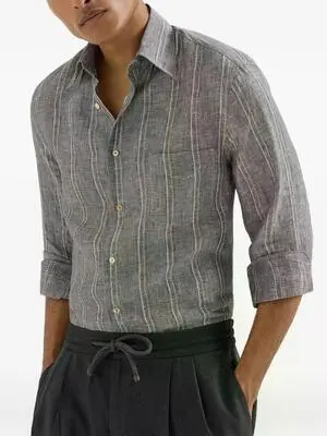 Brunello Cucinelli Striped Pocket Shirt