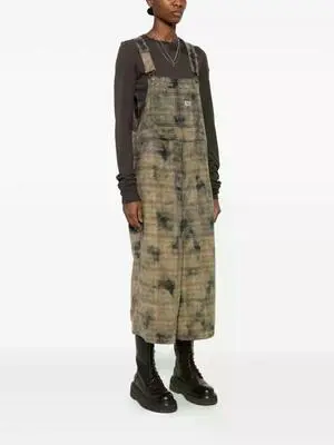 R13 Plaid Short Overalls