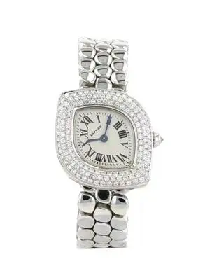 CARTIER 1990 Navette 26mm Diamond Watch - White