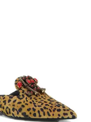Roberto Cavalli Leopard Embellished Mules