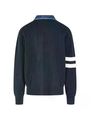 Dsquared2 Denim-collar Ribbed Cardigan