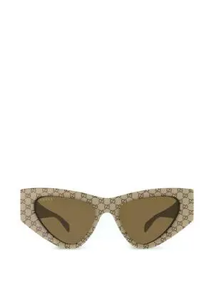 Gucci Monogram Geometric Sunglasses - Neutrals
