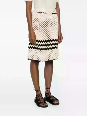 N°21 Crochet Striped Midi Skirt
