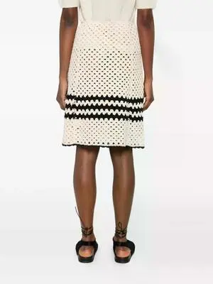 N°21 Crochet Striped Midi Skirt