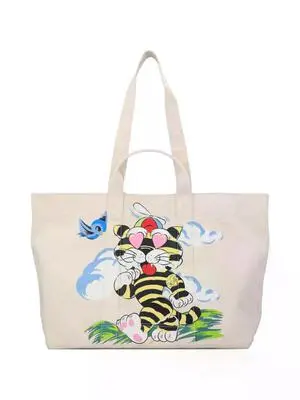 Kenzo Graphic-print Tote Bag - Neutrals